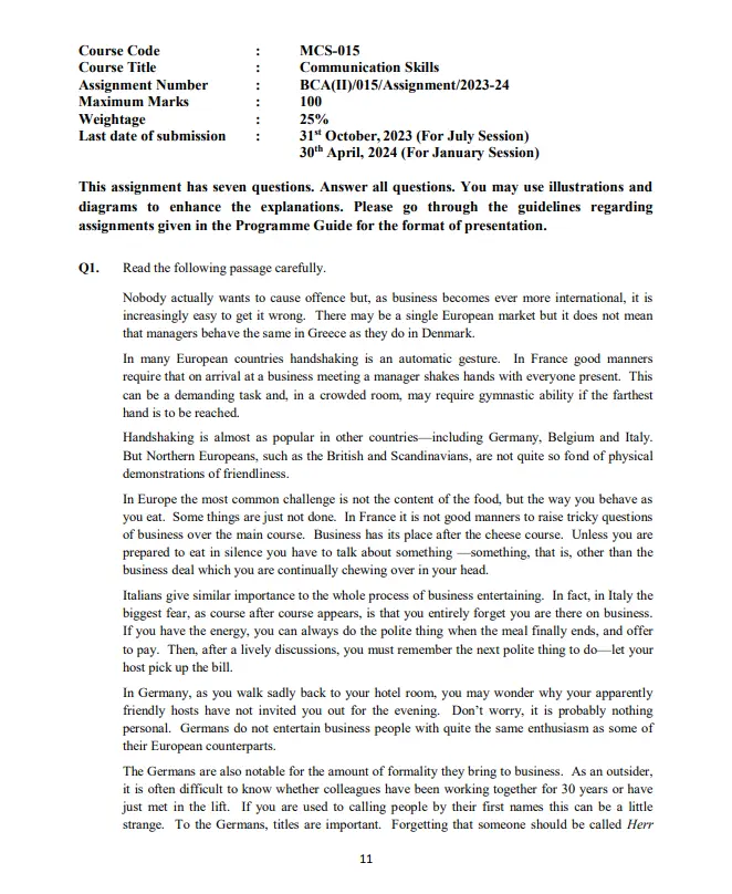 MCS-015 Communication Skills Solved Assignment 2023-24 - Techiya.in MCS-015 Communication Skills Solved Assignment 2023-24 - Techiya.in